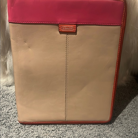 Coach | Accessories | Coach Pink And Tan Leather Tablet Case | Poshmark